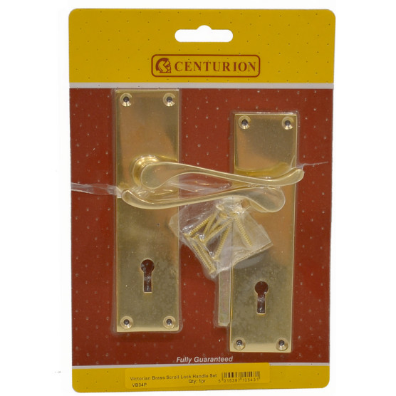 Centurion - Solid Brass 'Scroll' Lever Lock Set, 145mm x 40mm