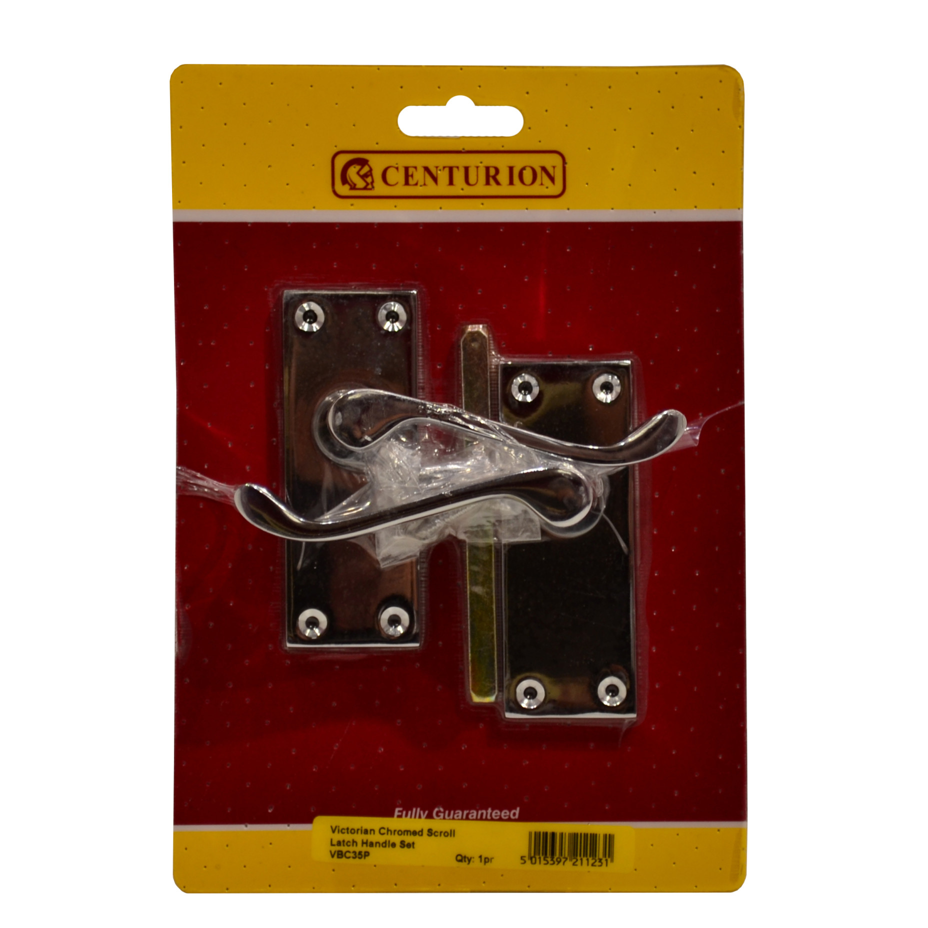 Centurion - Chromed 'Scroll' Lever Latch Set, 105mm x 40mm
