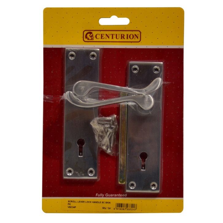 Centurion - Satin Chrome Lever Lock Set, 145mm x 40mm