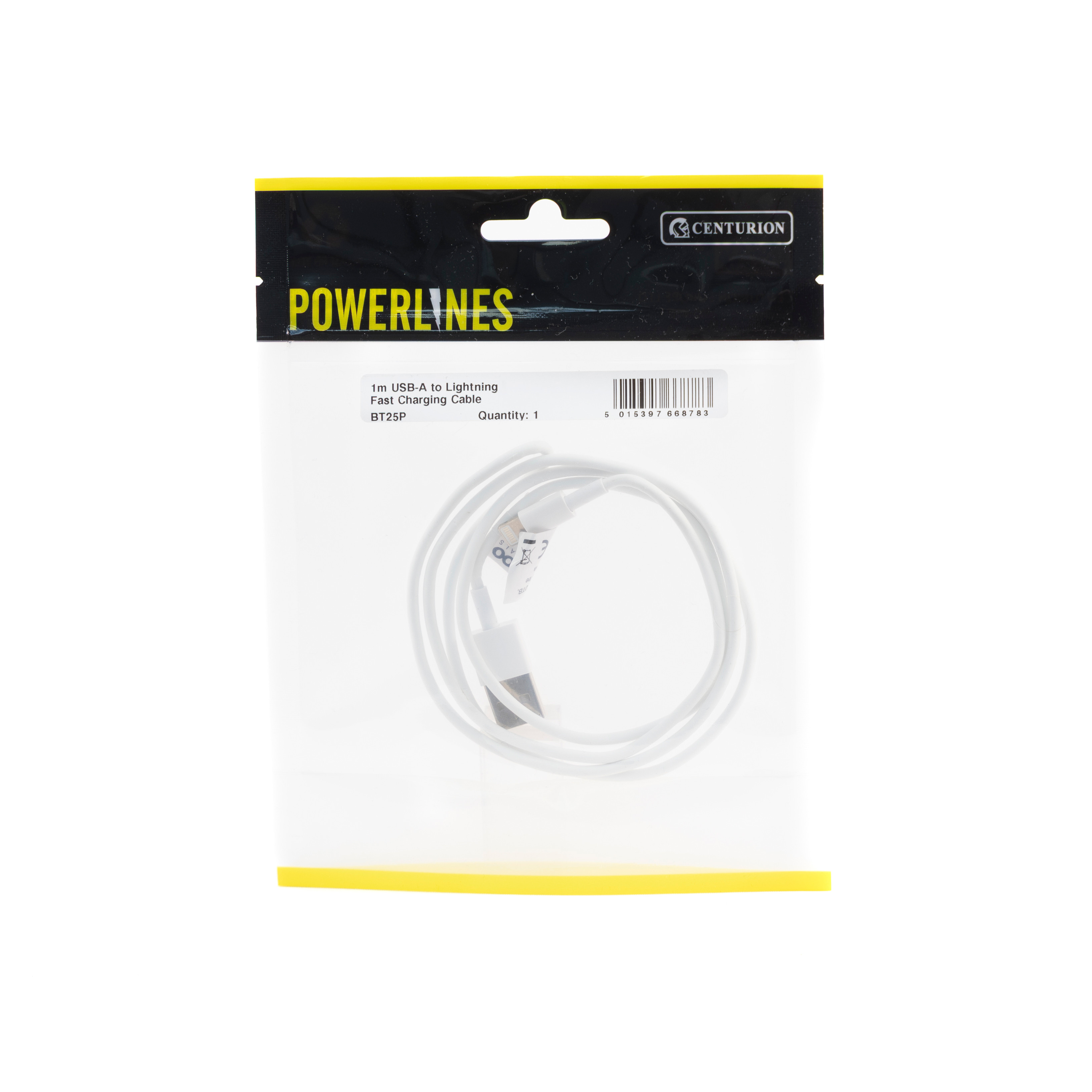 Centurion - USB-A to Lightning Fast Charge Cable – 1m