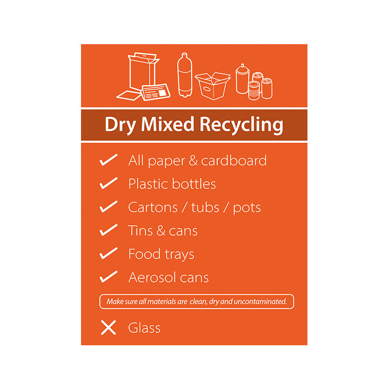 Centurion - Dry Mixed Recycling: Simplified - PP (150 x 200mm)